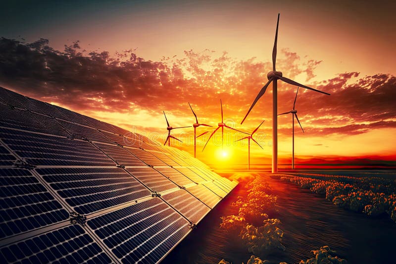 Solar Panel in Rays of Sun Science and Technology Stock Illustration ...