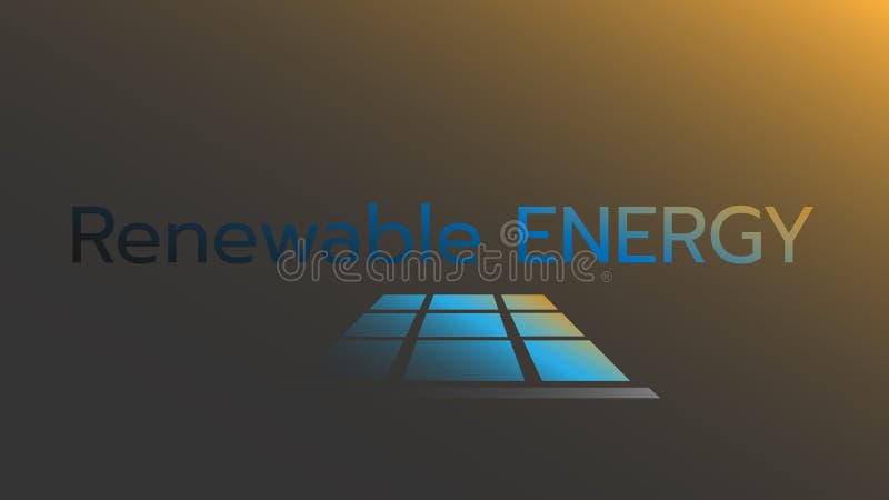 Solar Panel with Renewable Energy Text Show Gradient of Sunny and Solar ...