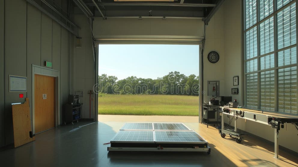 Solar Panel Research in a Laboratory Setting Stock Illustration ...