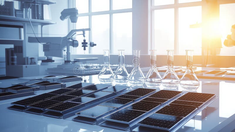 Solar Panel Research in a Modern Laboratory Stock Image - Image of ...