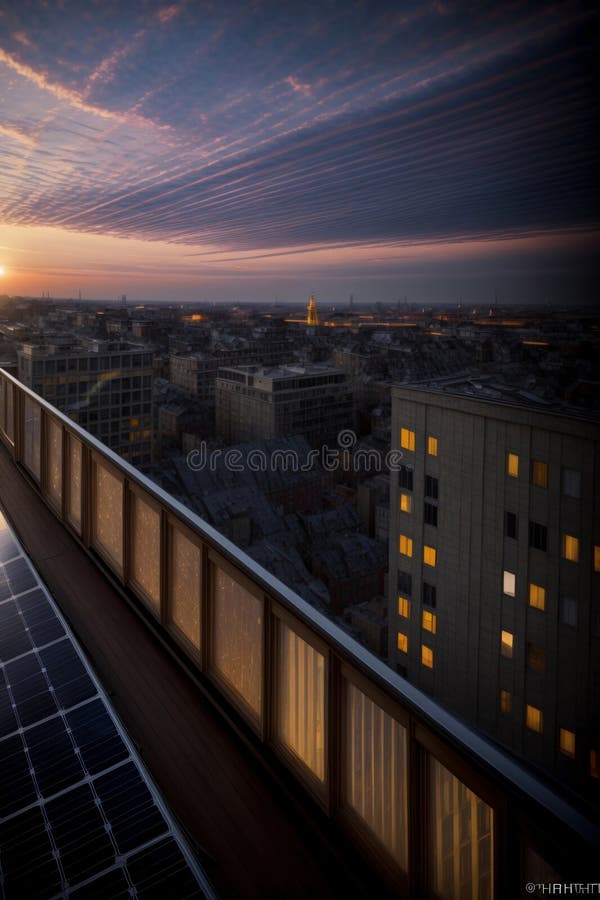 A Solar Panel on the Roof of a Building. Generative AI Stock ...