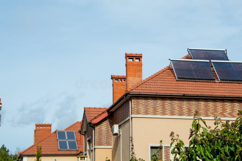 Solar Panel on the Roof of the House. Solar Electricity Stock Image ...