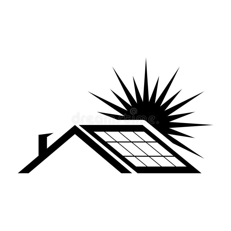 Solar Panel Roof Icon Vector Template Illustration Design Stock Vector ...
