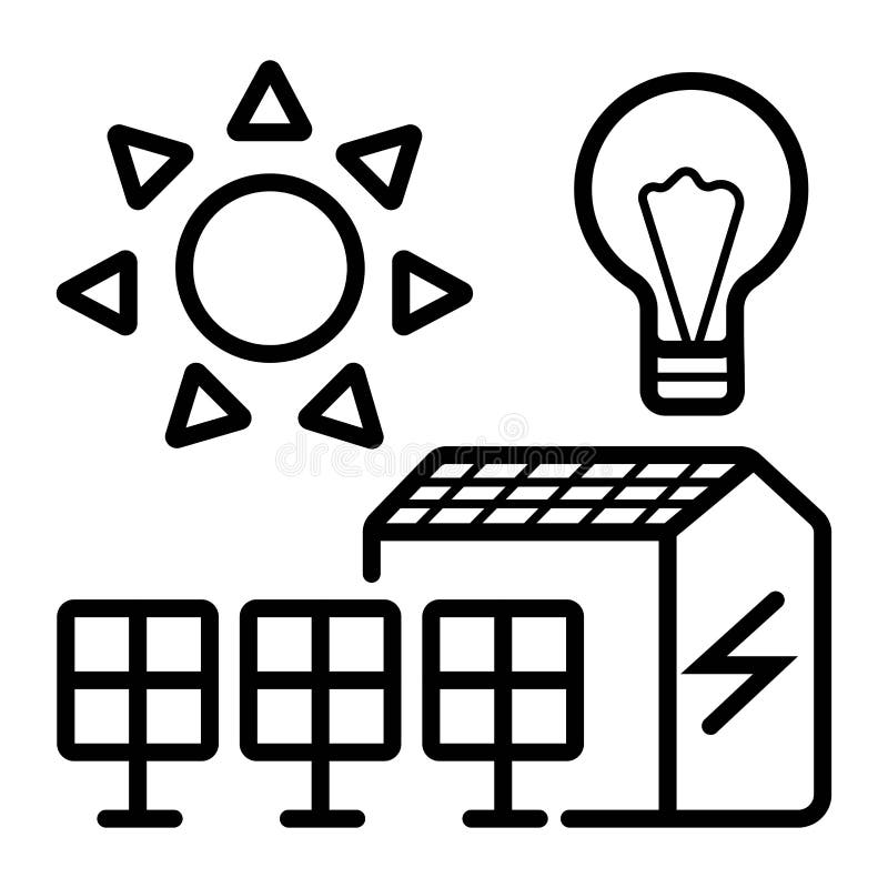 Solar Panel Roof Vector Icon Stock Illustration - Illustration of ...
