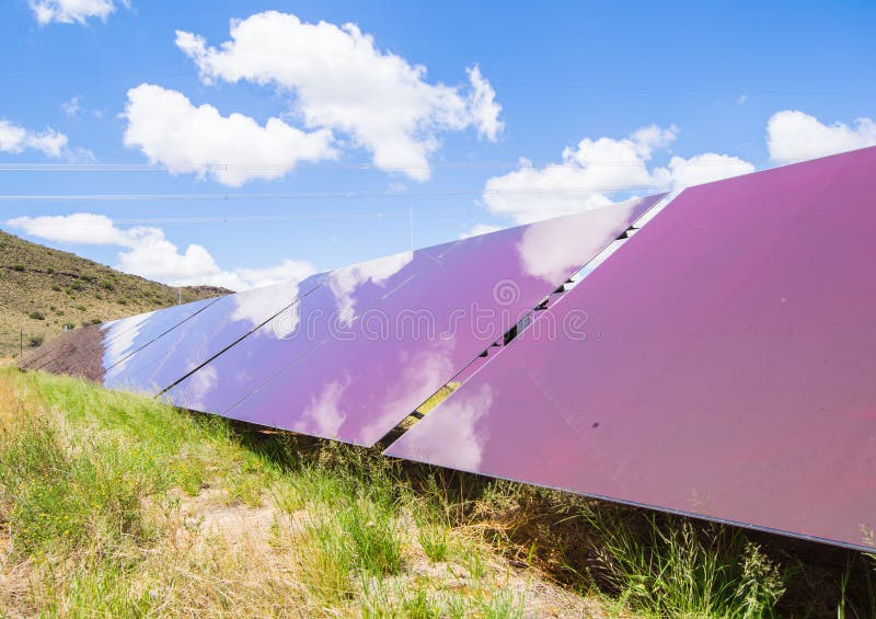 Solar Panel Row stock photo. Image of cell, blue, modern - 112430388