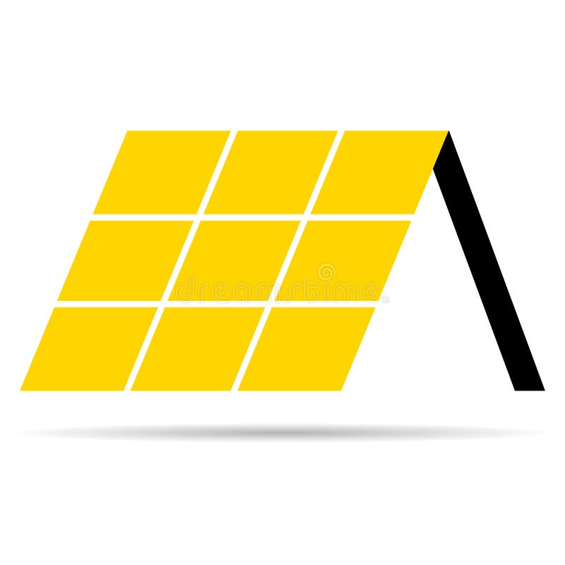 Solar Panel Shadow Icon, Green Power Technology, Ecology Alternative ...