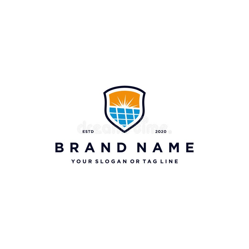 Solar Panel Shield Logo Design Concept Vector Stock Vector ...