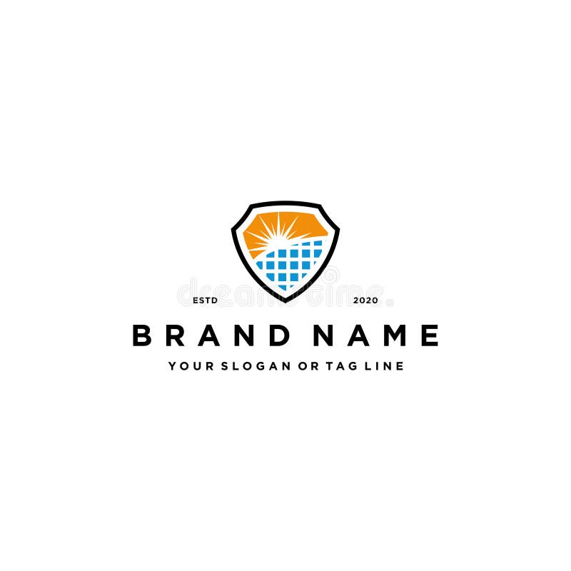 Solar Panel Shield Logo Design Concept Vector Stock Vector ...
