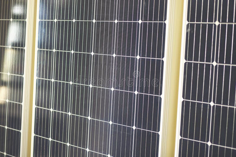Solar Panel Showcase at Diy Hardware Store. Stock Image - Image of ...
