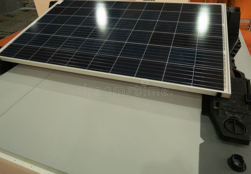 Solar Panel Showcase at Diy Hardware Store. Energy Saving Equipment for ...