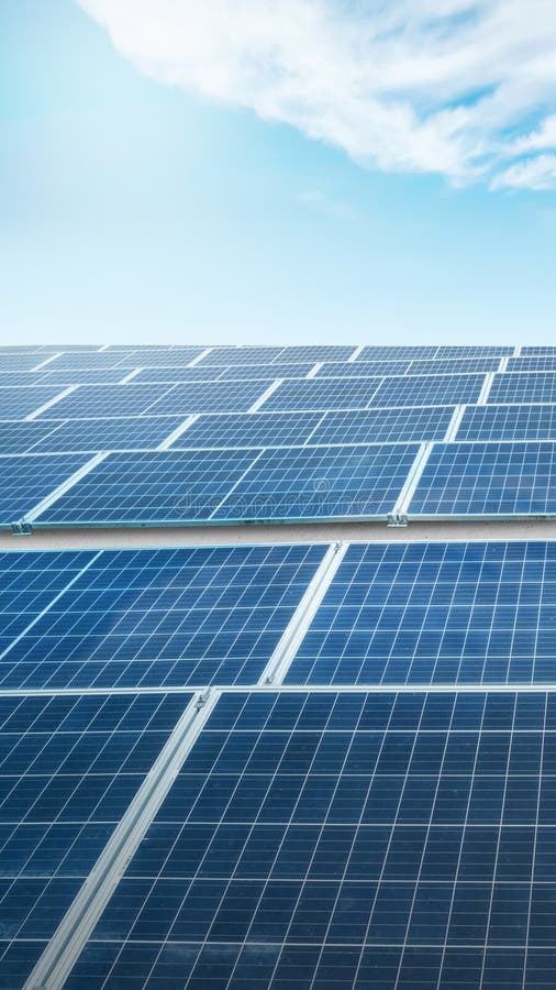 A Solar Panel is Shown in the Image, with the Sun Shining on it Stock ...