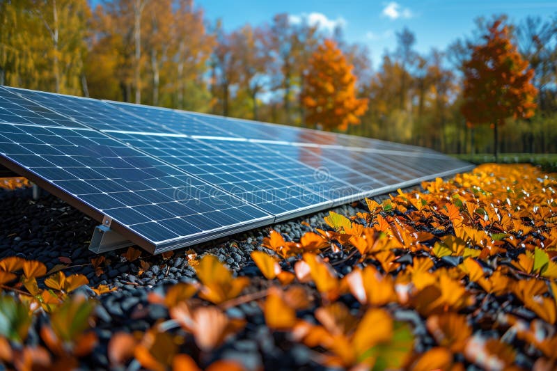 A Solar Panel Situated in the Center of a Vast Field, Capturing ...
