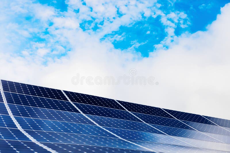 Solar Panel with Sky on Background. Filtered Image: Cross Processed ...