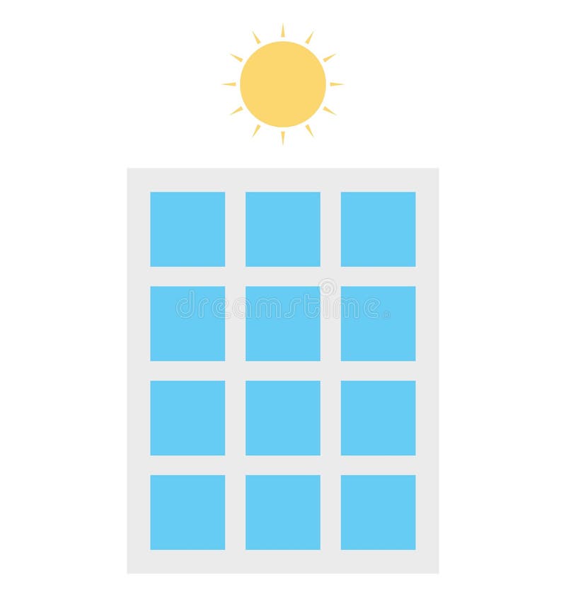 Solar Panel, Solar Cell Color Isolated Vector Icon Stock Vector ...