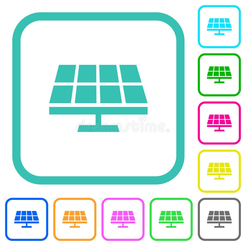 Solar Panel Solid Vivid Colored Flat Icons Stock Vector - Illustration ...