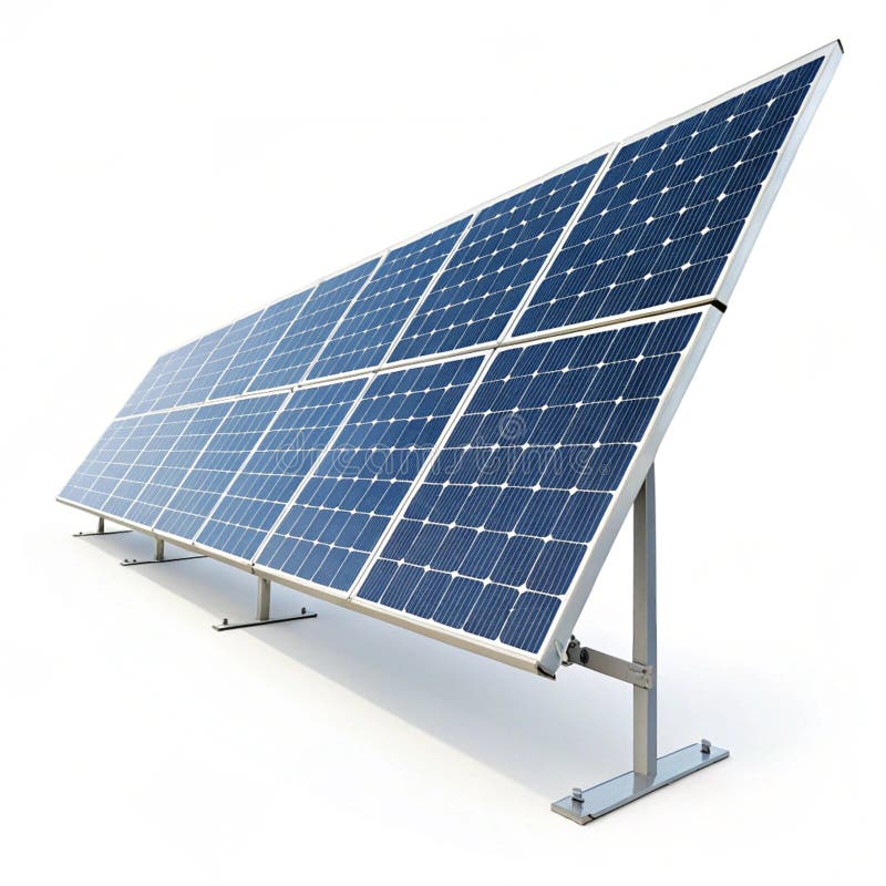 Solar Panel Solution Isolated on White Background Stock Illustration ...