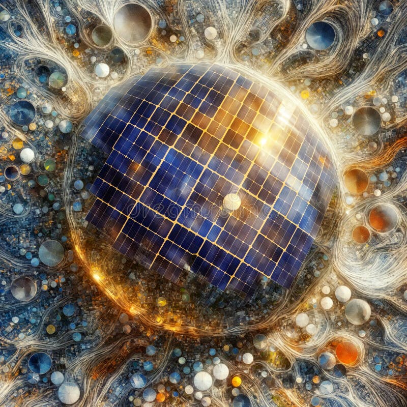 Solar Panel in Space. Solar Panels in the Universe. 3D Rendering ...