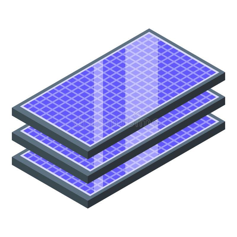 Solar Panel Stack Icon Isometric Vector. Energy Power Stock Vector ...