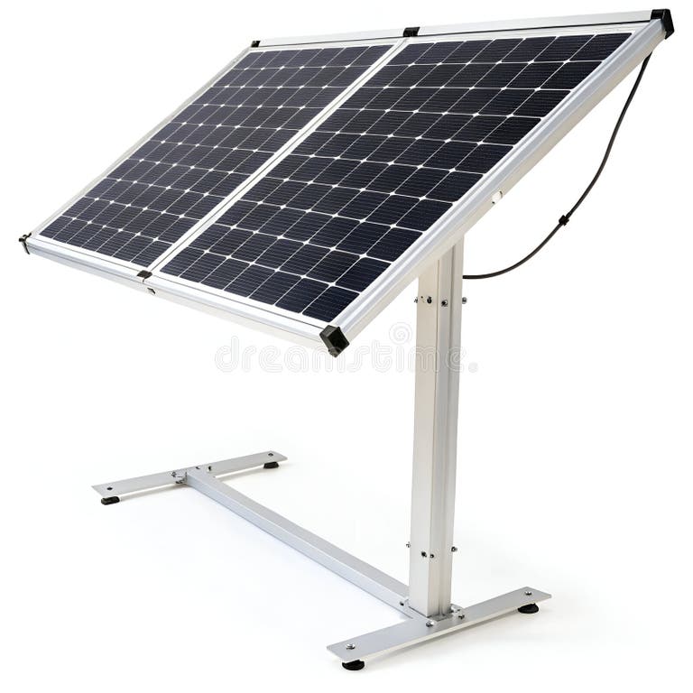Solar Panel Stand Isolated on White Background Stock Illustration ...