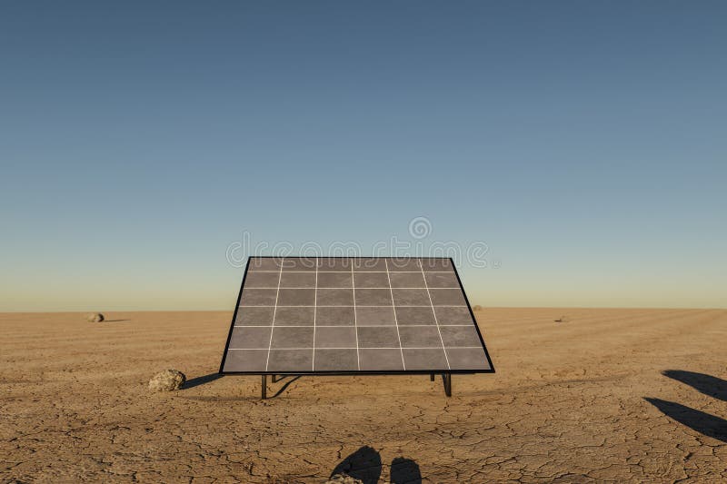 Single Solar Panel Standing in Desert Environment Renewable Unlimited ...