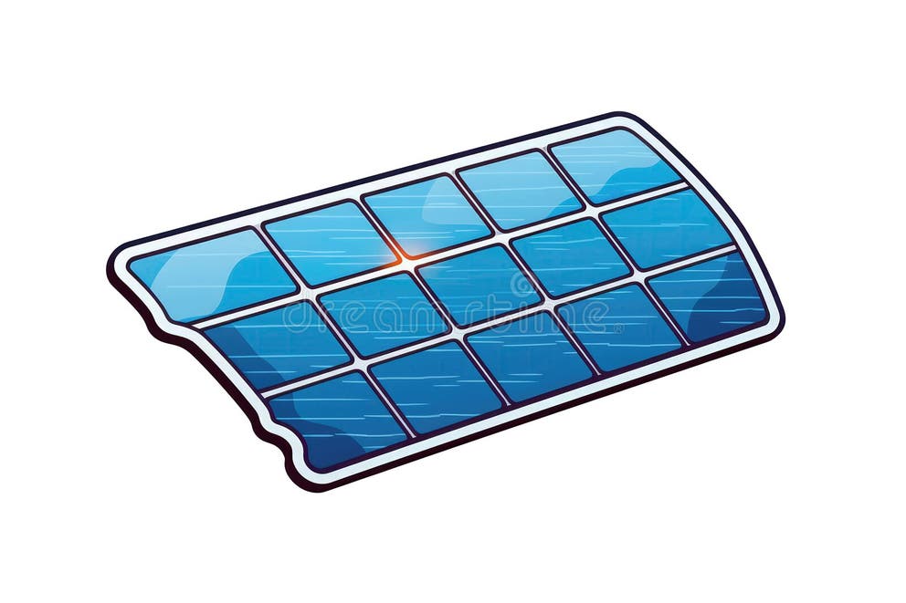 Solar Panel Sticker on Isolated White Background Stock Illustration ...