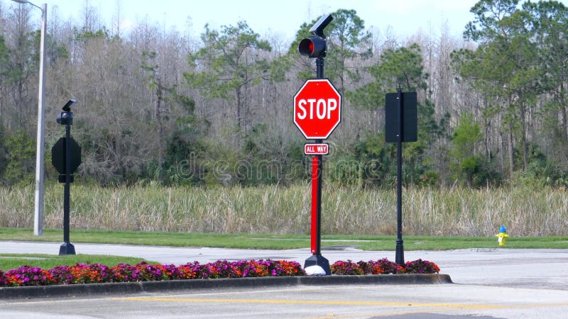 Solar panel stop sign stock video. Video of post, environmental - 213288163
