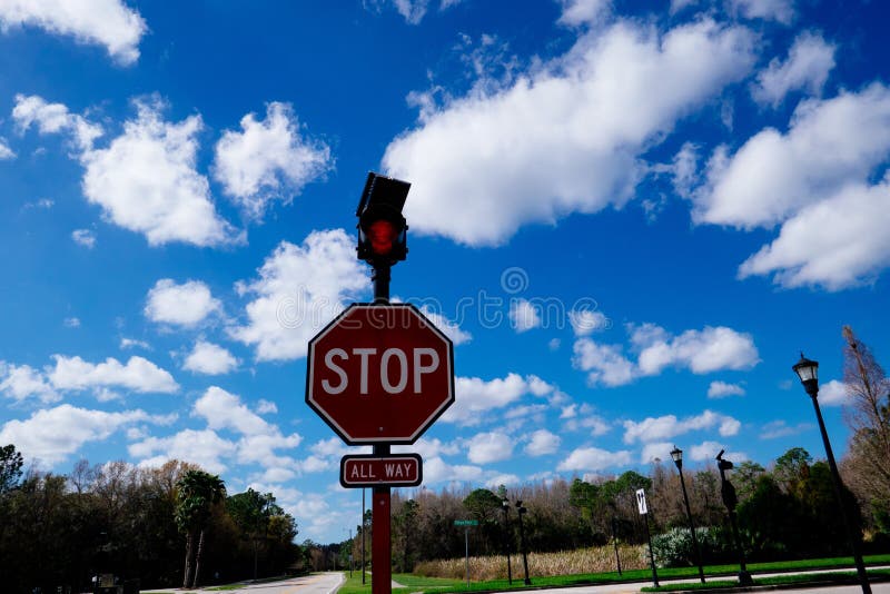 Solar panel stop sign stock image. Image of lamp, grass - 213780947