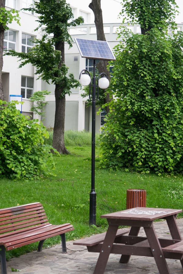 Solar Panel Street Lighting Stock Photo - Image of modern, alternative ...