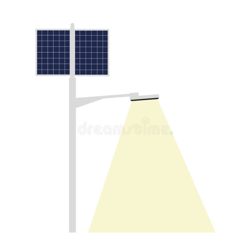 Solar Panel Street Lights. Vector Illustration Stock Illustration ...