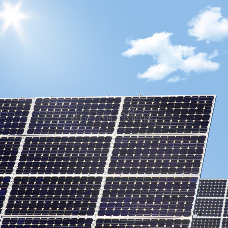 Solar panel and sun stock photo. Image of economy, energy - 24164994