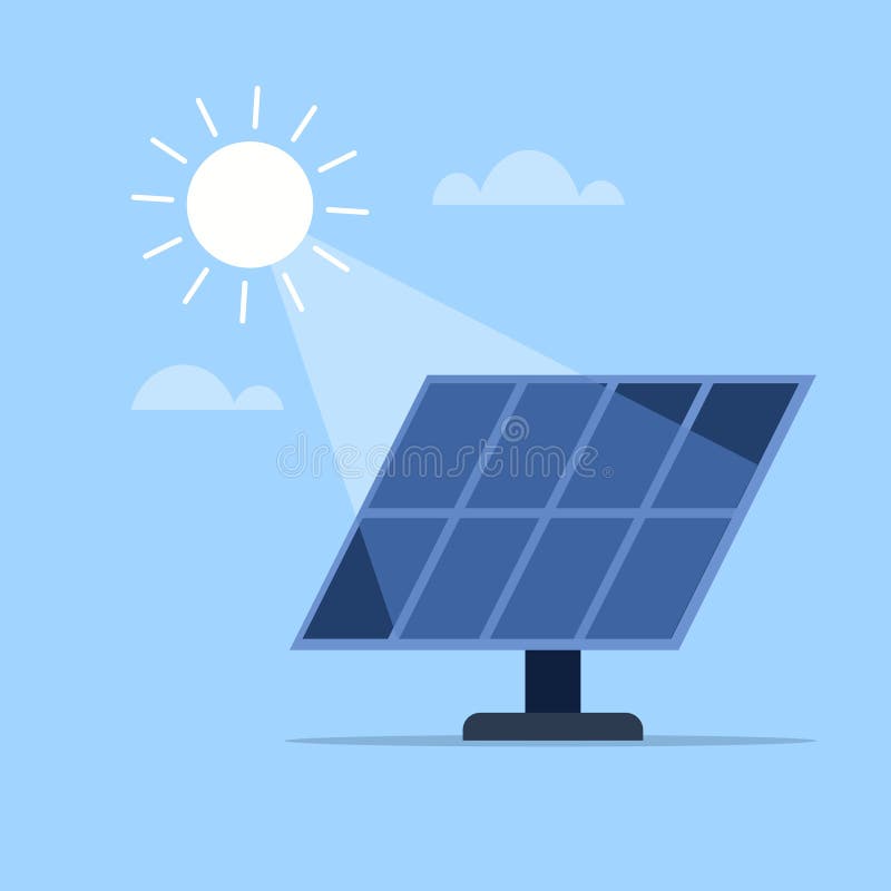 Solar Electric Panels Exposed To Sun Light Stock Vector - Illustration ...