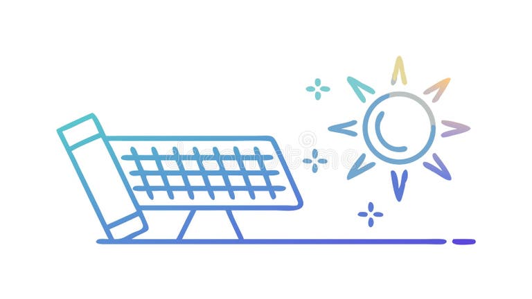 Solar Panel with Sun, Clean Energy Solution, Vector Design Generative ...