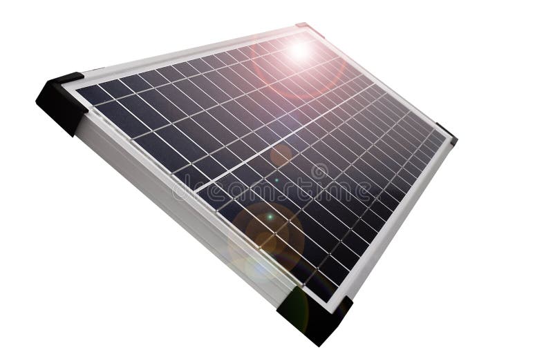 Solar Panel with Sun Flare stock photo. Image of economical - 131845424