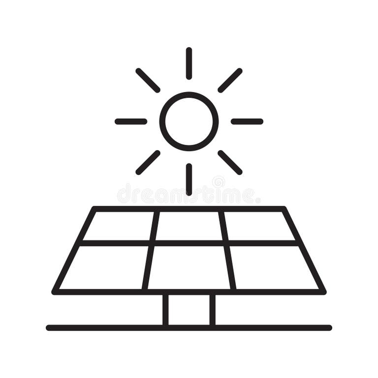 Solar Panel and Sun Icon, Renewable Energy Symbol Stock Vector ...