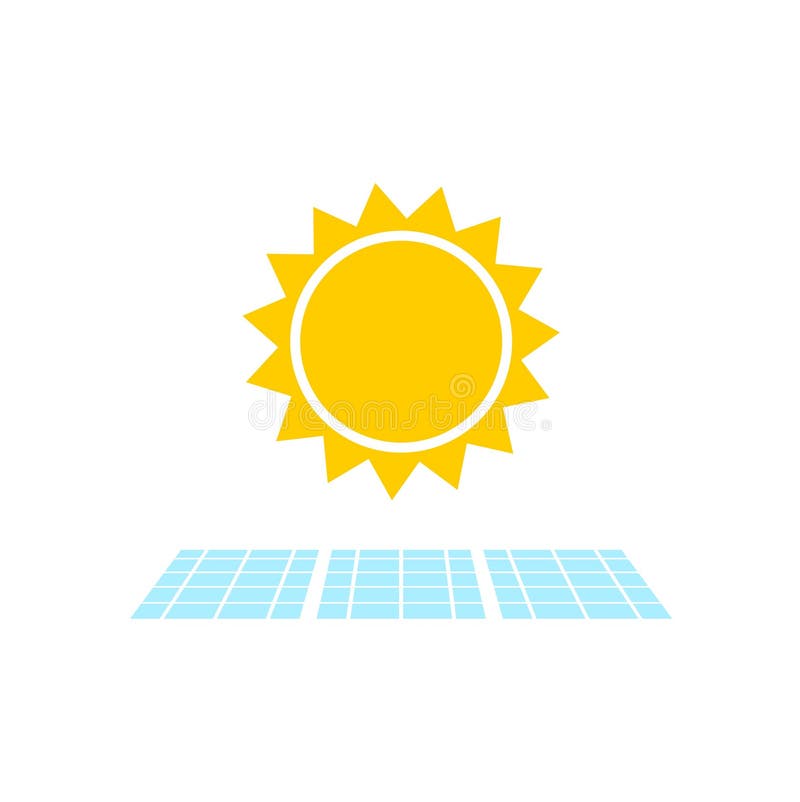 Solar Panel with Sun Icon, Simple Vector Illustration Stock Vector ...