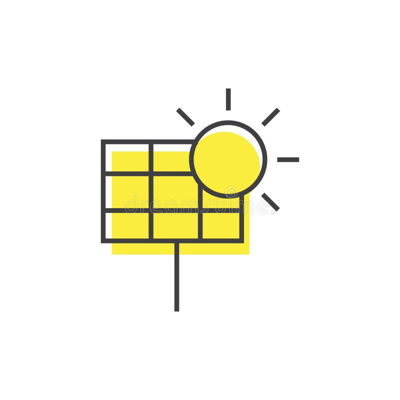 A Solar Panel with Sun Illustration. Stock Vector - Illustration of ...