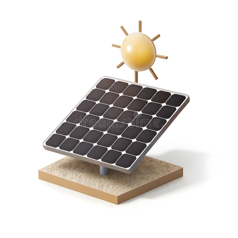 Solar Panel and Sun Renewable Energy Technology Stock Illustration ...