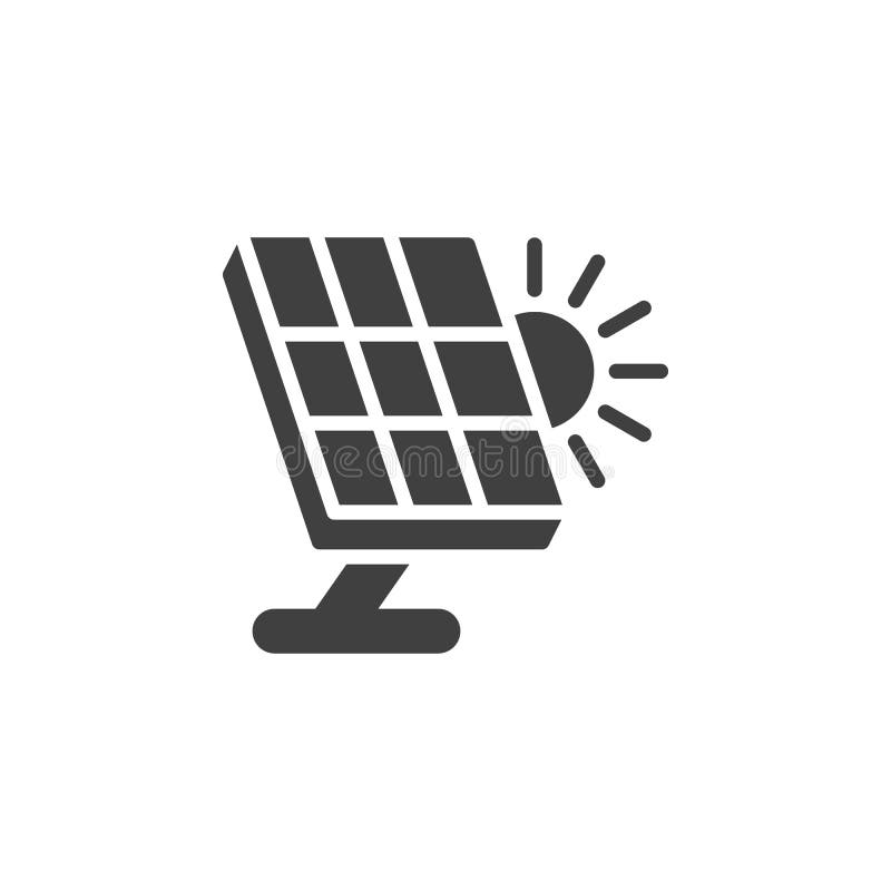 Solar Panel and Sun Vector Icon Stock Vector - Illustration of ecology ...