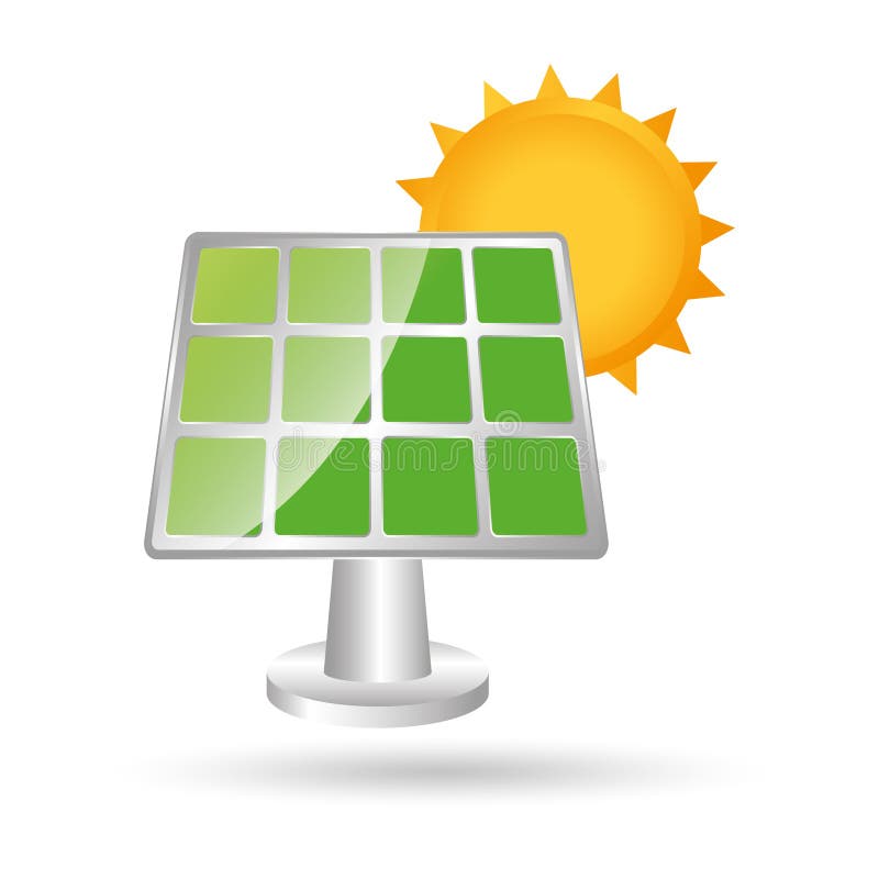 Solar Panel and Sun. Vector Illustration Decorative Design Stock Vector ...