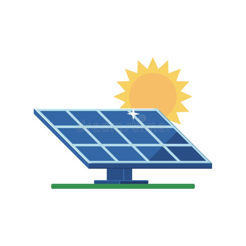 Solar Panel and Sun on a White Background Stock Vector - Illustration ...