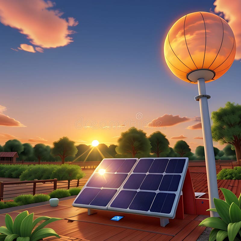 Solar Panel with Sunlight and Blue Sky Alternative Electricity Source ...