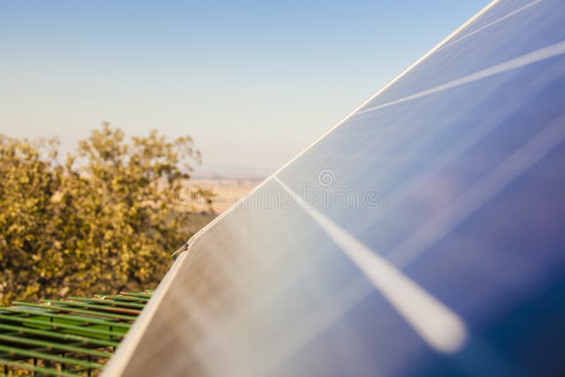 Solar Panel at Sunset. the Item is Installed at Countryside Estate ...