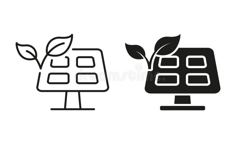 Solar Panel Symbol Collection on White Background. Renewable ... Solar Panel Symbol Collection on White Background. Renewable ...