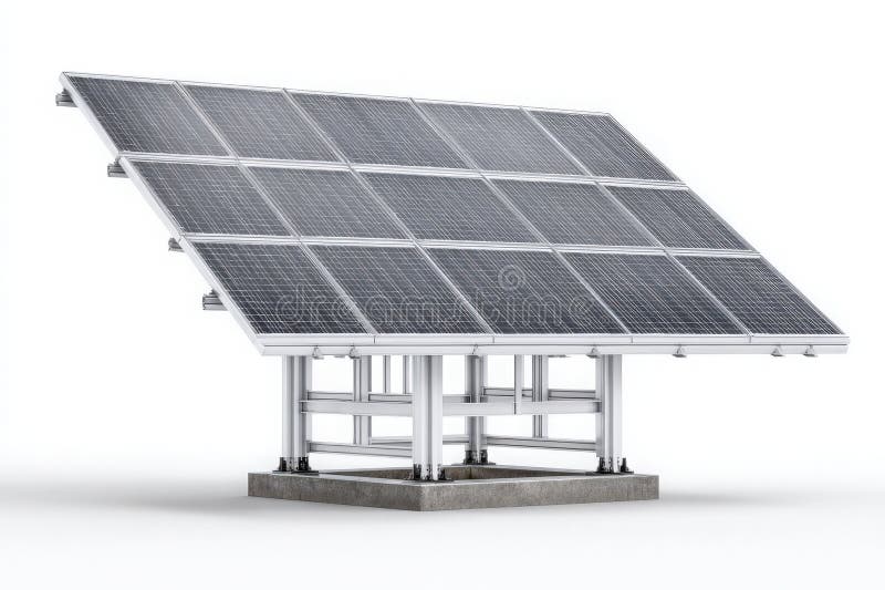 Solar Panel System on a Concrete Base Designed for Efficient Energy ...