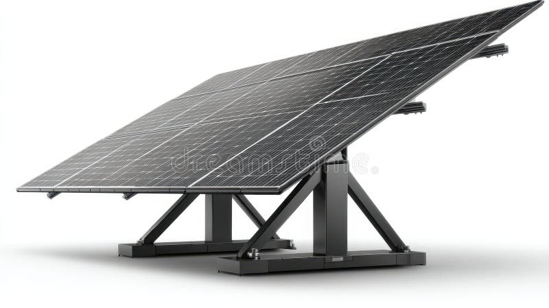 Solar Panel System on Tilted Mount Stock Illustration - Illustration of ...