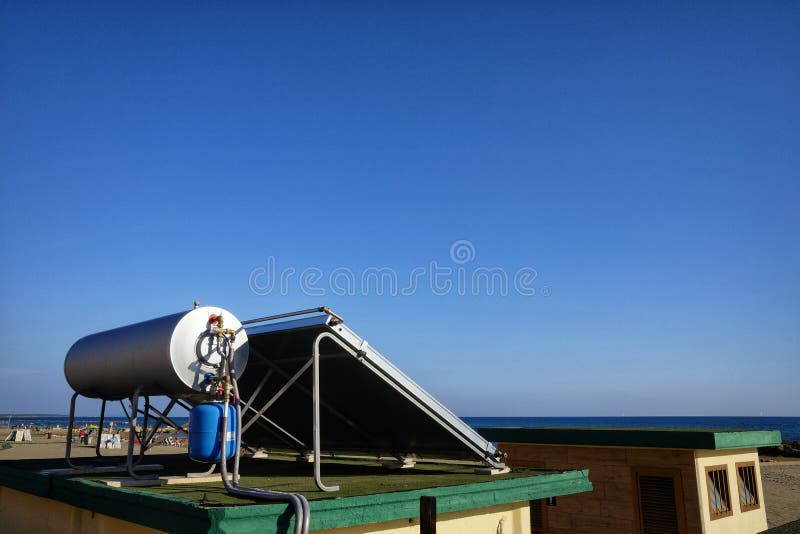 Solar Panel & Water Tank stock photo. Image of electric - 11901308