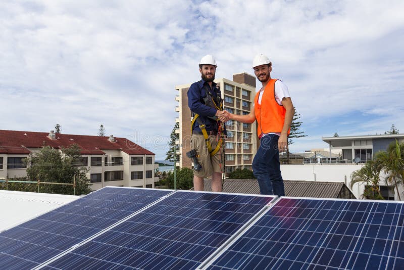 Solar panel technician stock image. Image of installing - 62662329