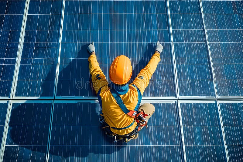 Panel Technician Inspecting Renewable Energy System Stock Illustrations ...