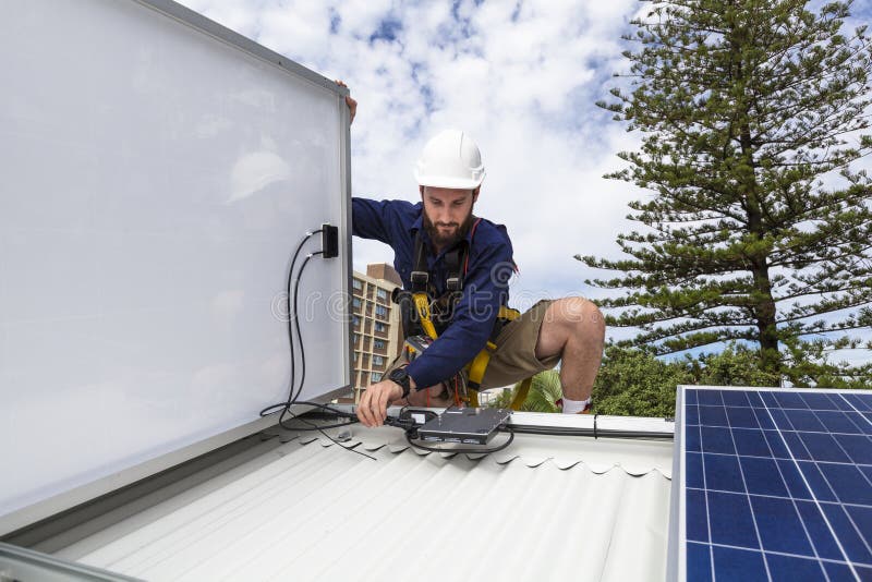 Solar panel technician stock photo. Image of worker, technician - 62662406