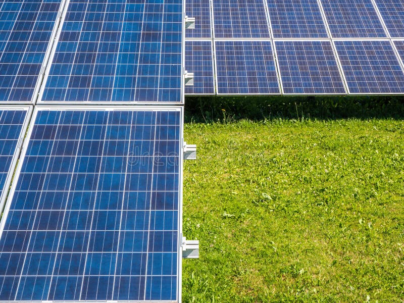 Solar Panel Technology on the Field Stock Image - Image of nature ...